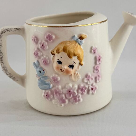 napco | Accents | Vintage Napco Watering Can Baby Girl Ceramic Planter ...